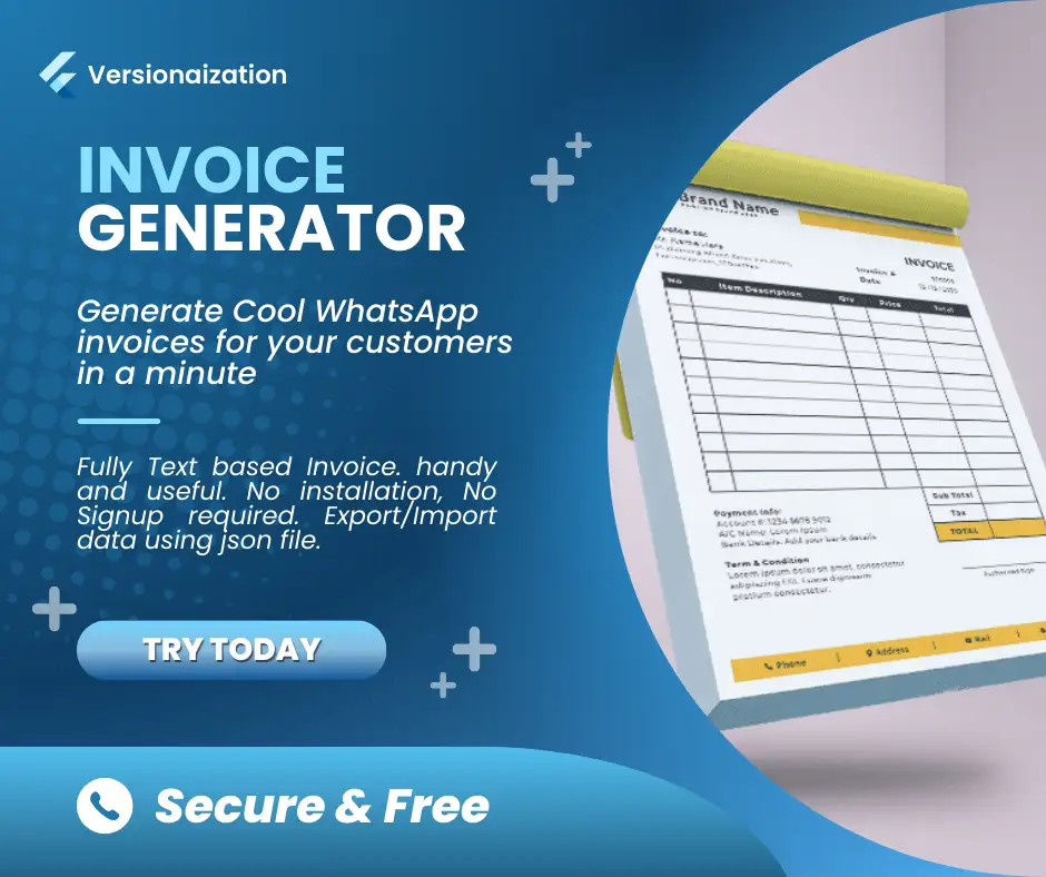 Text Invoice Generator - Versionaization